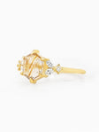 Amelia Ring- Hexagon Rutilated Quartz Engagement ring l HIDDENSPACE