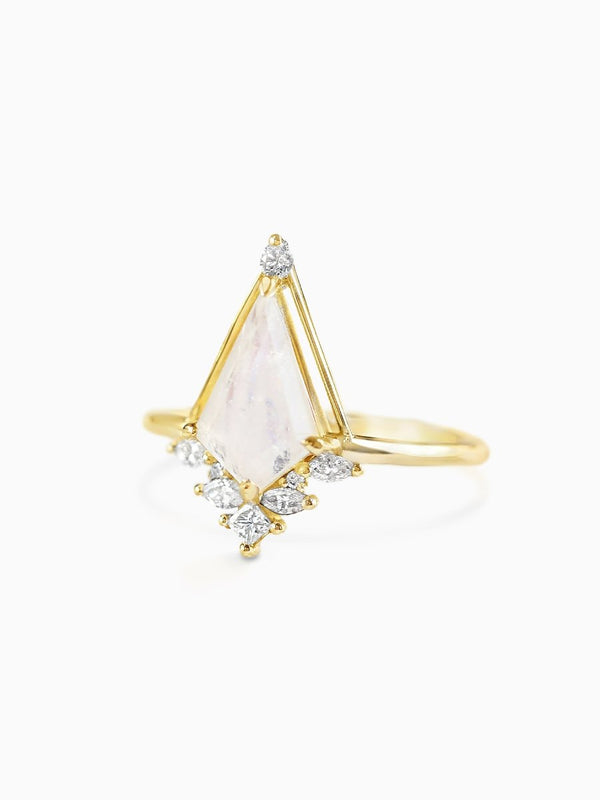 Luna Ring – Kite Moonstone Engagement Ring | HIDDENSPACE