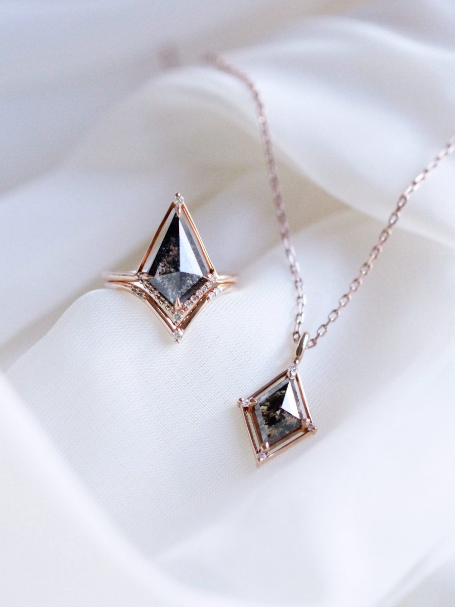 Lucy Set 14K Gold Salt & Pepper Diamond Jewelry Set | HIDDENSPACE